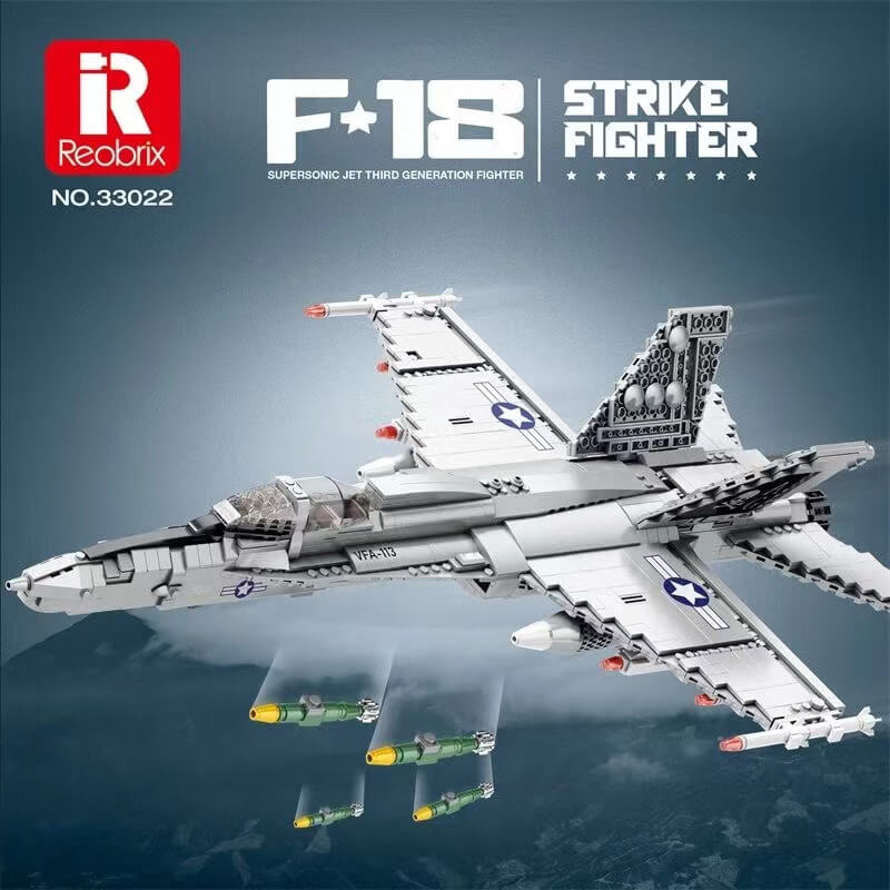 Reobrix 33022 F18 Hornet Strike Fighter-Afobrick