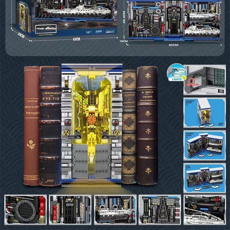 Reobrix 66038 U-Boat Submarine Factory Bookend-Afobrick