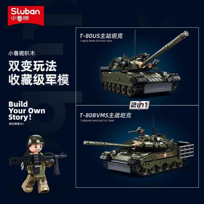 Sluban T-80BVMS Main Battle Tank-Afobrick